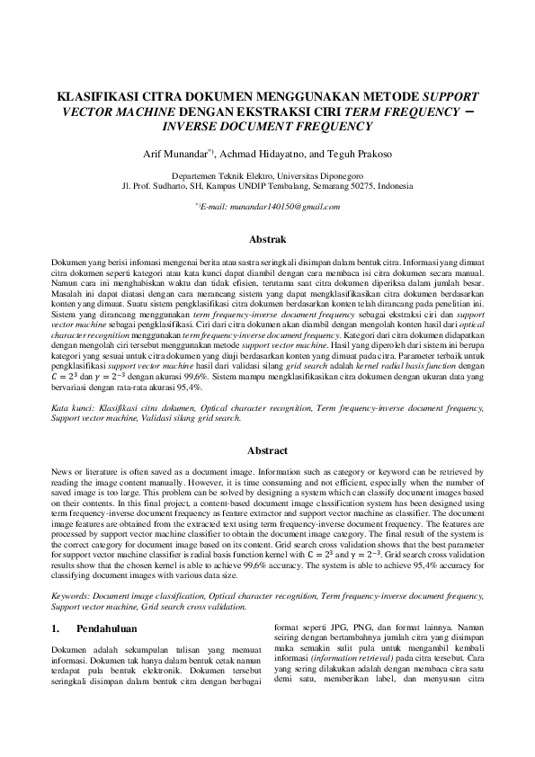 (PDF) Klasifikasi Citra Dokumen Menggunakan Metode Support Vector Machine Dengan Ekstraksi Ciri ...
