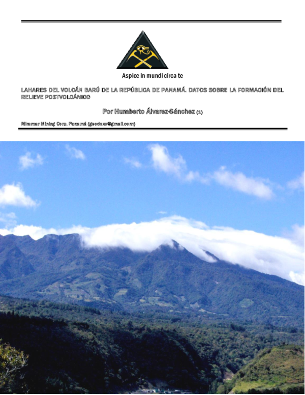 (PDF) LAHARES DEL VOLCÁN BARÚ DE LA REPÚBLICA DE PANAMÁ. DATOS SOBRE LA ...