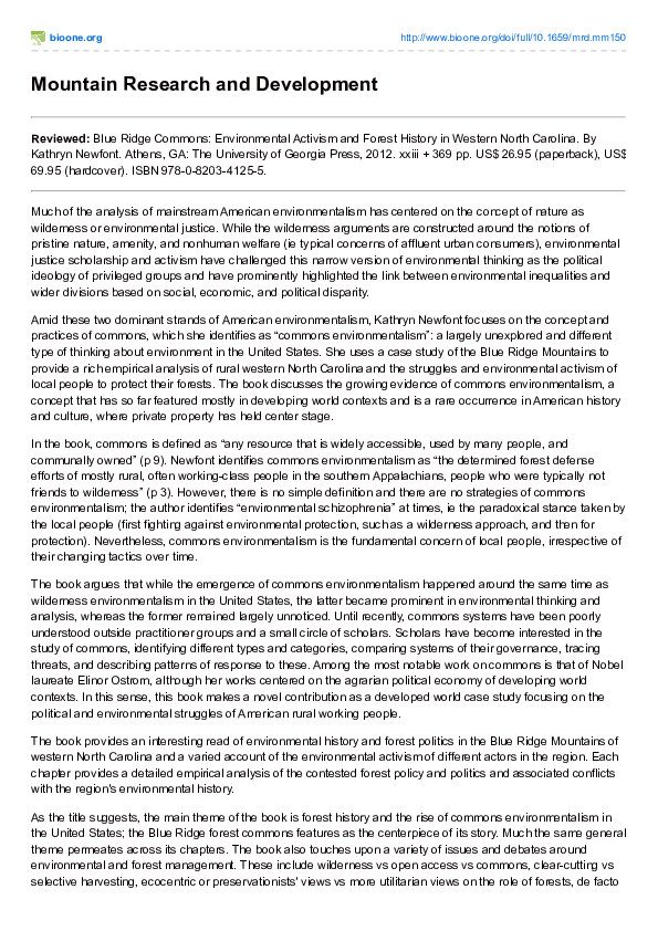 (PDF) Mountain Research and Development