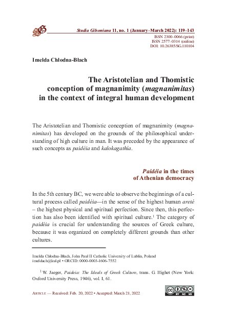 (PDF) The Aristotelian and Thomistic conception of magnanimity ...