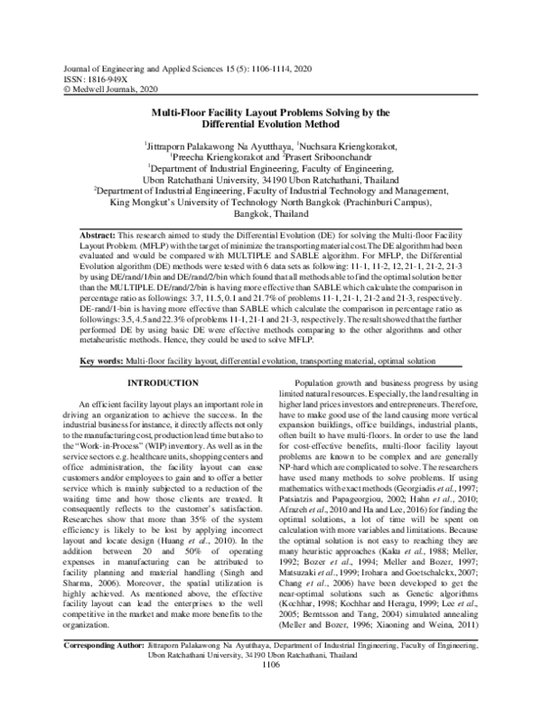 (PDF) Multi-Floor Facility Layout Problems Solving by the Differential Evolution Method ...