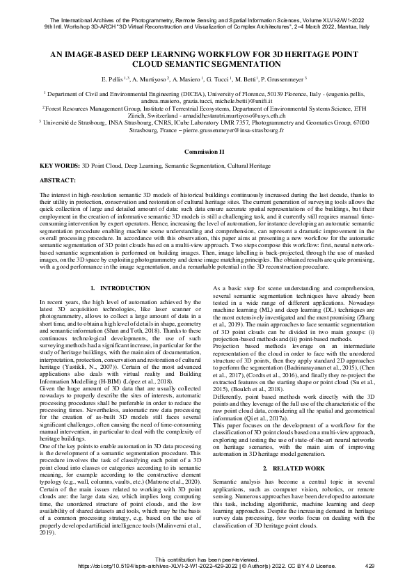 (PDF) An Image-Based Deep Learning Workflow for 3D Heritage Point Cloud ...