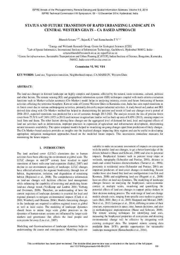 (PDF) Status and future transition of rapid urbanizing landscape in ...