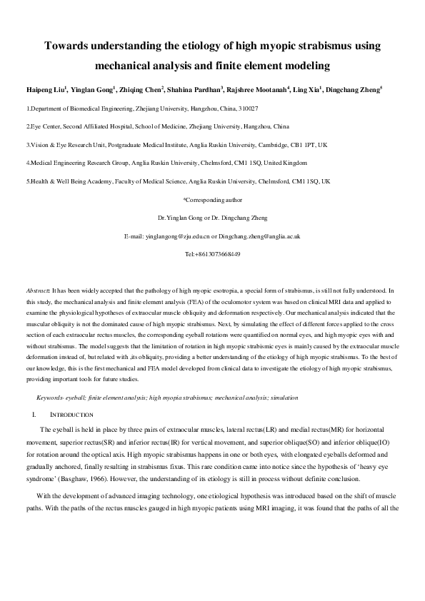 (PDF) Towards understanding the aetiology of high myopic strabismus ...