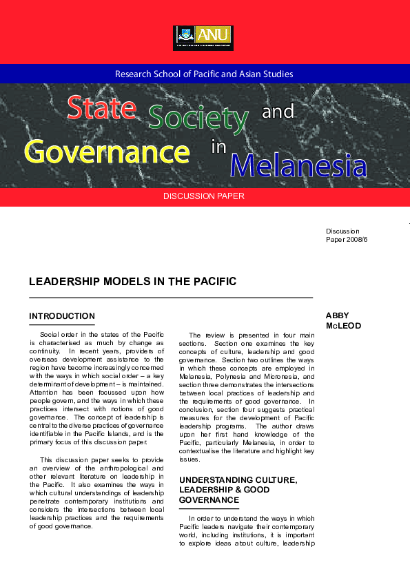 (PDF) Leadership models in the Pacific