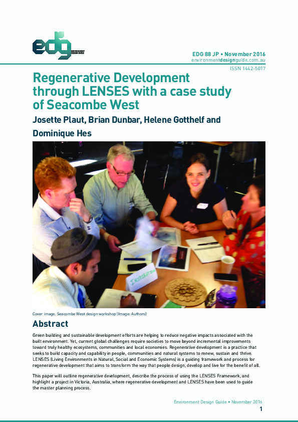 (PDF) Regenerative Development through LENSES with a case study of ...
