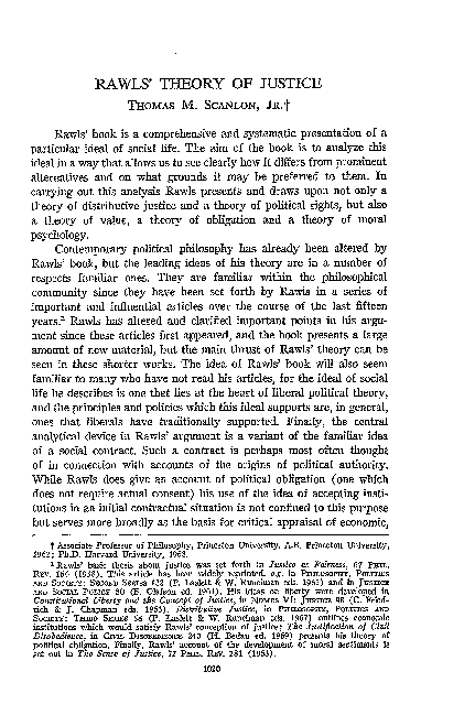 (PDF) Rawls' theory of justice