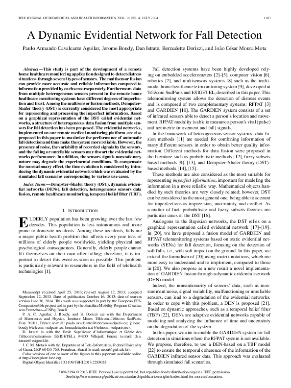 (PDF) A Dynamic Evidential Network for Fall Detection | Jérôme Boudy - Academia.edu