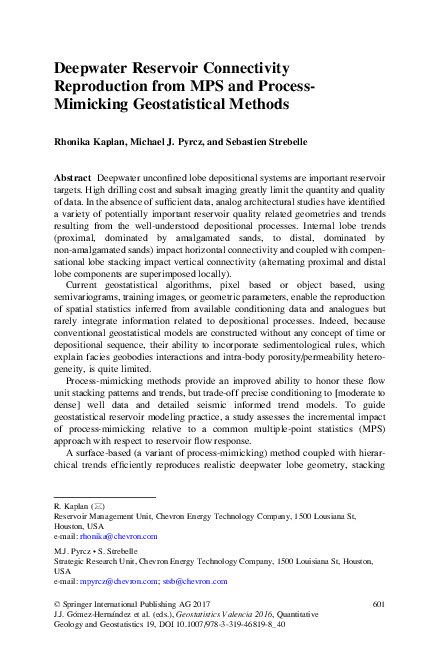 (PDF) Deepwater Reservoir Connectivity Reproduction from MPS and ...