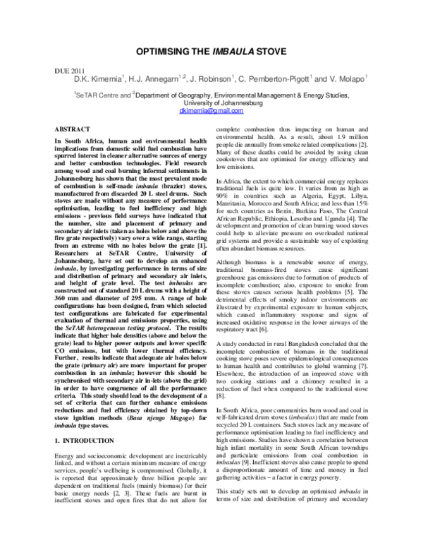 (PDF) Optimising the Imbaula Stove | Crispin Pemberton-Pigott ...
