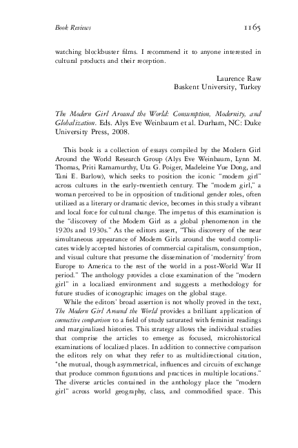 (PDF) The Modern Girl Around the World: Consumption, Modernity, and ...