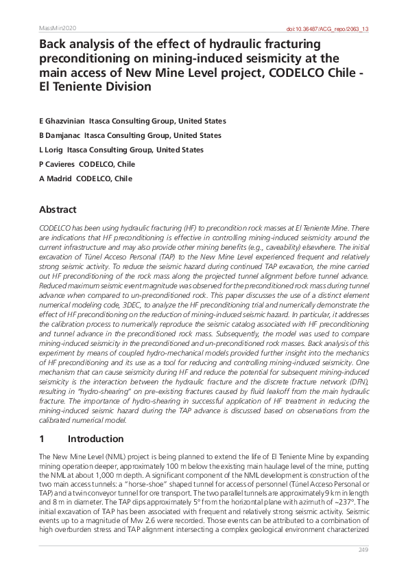 (PDF) Back analysis of the effect of hydraulic fracturing ...