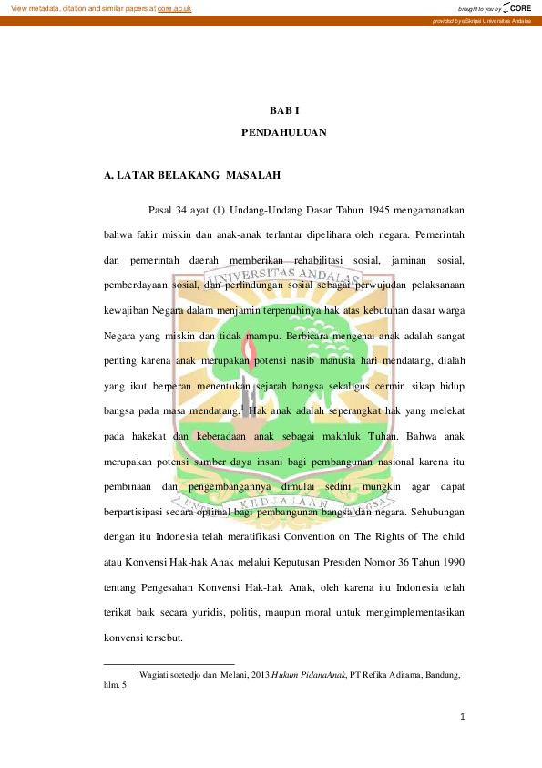 (PDF) PERLINDUNGAN HUKUM TERHADAP ANAK JALANAN YANG MENJADI KORBAN TINDAK PIDANA EKSPLOITASI ...
