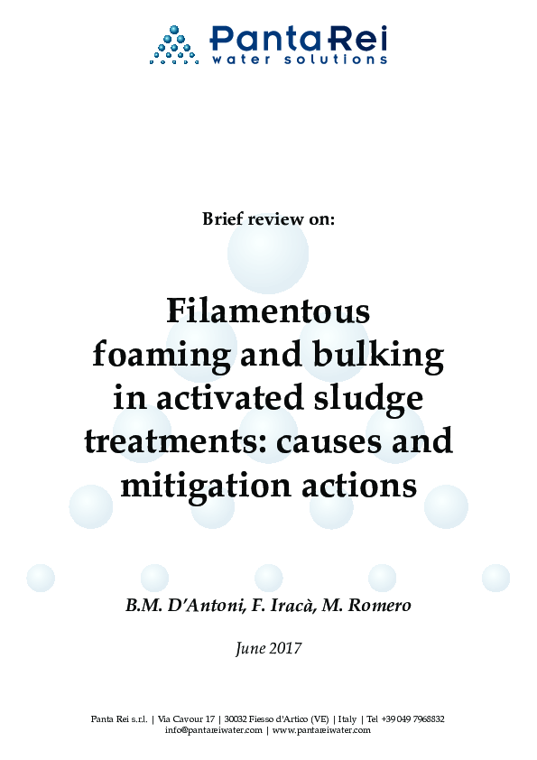 (PDF) Brief review on filamentous foaming and bulking in activated ...