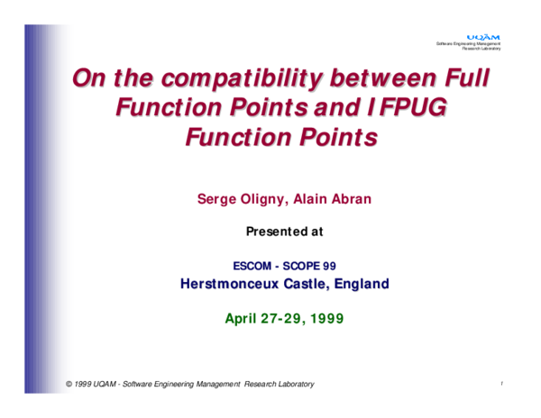 (PDF) On the compatibility between full function points and IFPUG ...
