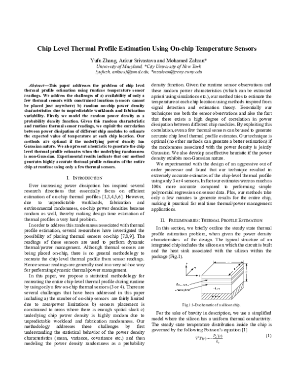 (PDF) Chip level thermal profile estimation using on-chip temperature sensors