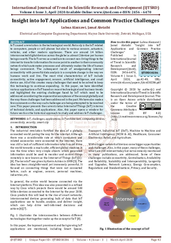 (PDF) Insight into IoT Applications and Common Practice Challenges