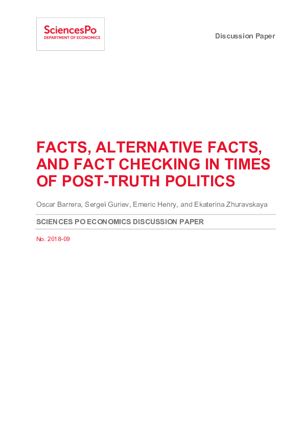 (PDF) Facts, Alternative Facts, and Fact Checking in Times of Post ...