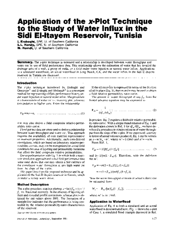 (PDF) Application of the x-Plot Technique to the Study of Water Influx ...