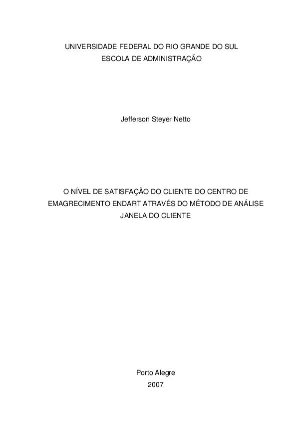 (PDF) O nível de satisfação do cliente do Centro de Emagrecimento ...