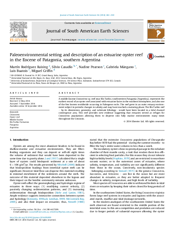 (PDF) Paleoenvironmental setting and description of an estuarine oyster ...