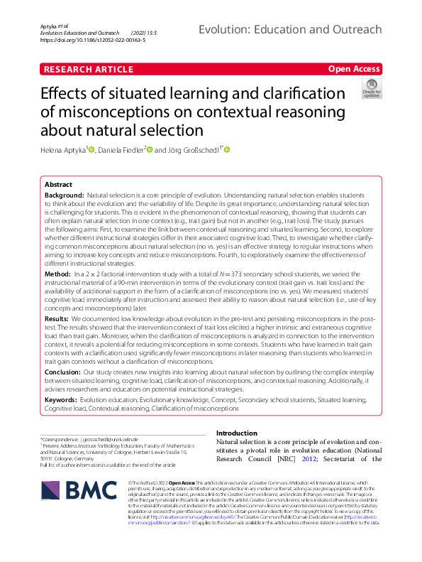 (PDF) Effects of situated learning and clarification of misconceptions ...