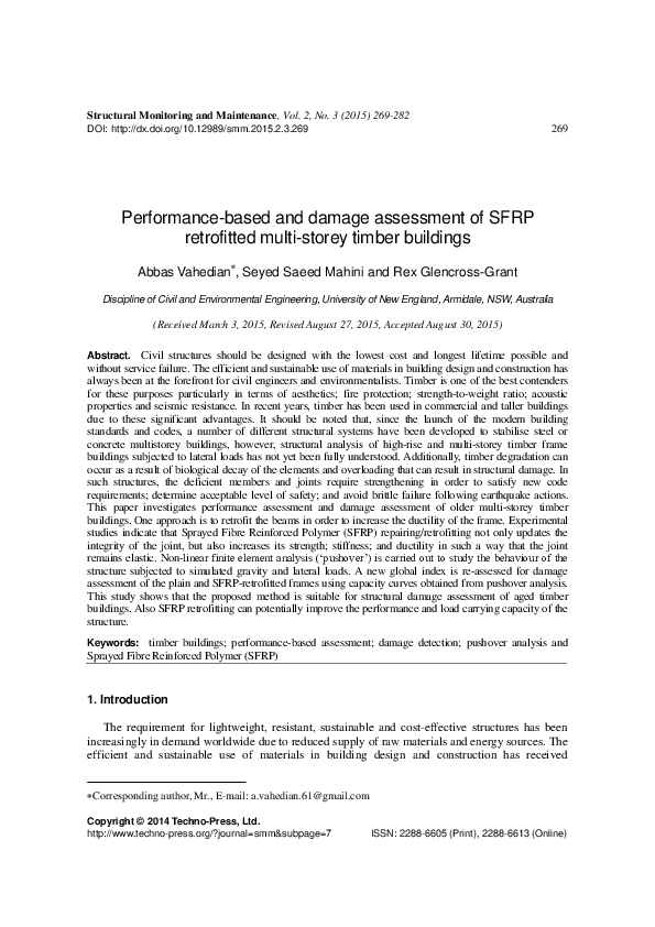 (PDF) Performance-based and damage assessment of SFRP retrofitted multi ...