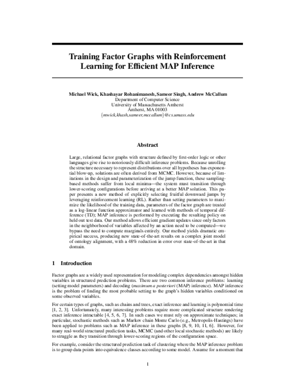 (PDF) Training Factor Graphs with Reinforcement Learning for Efficient ...