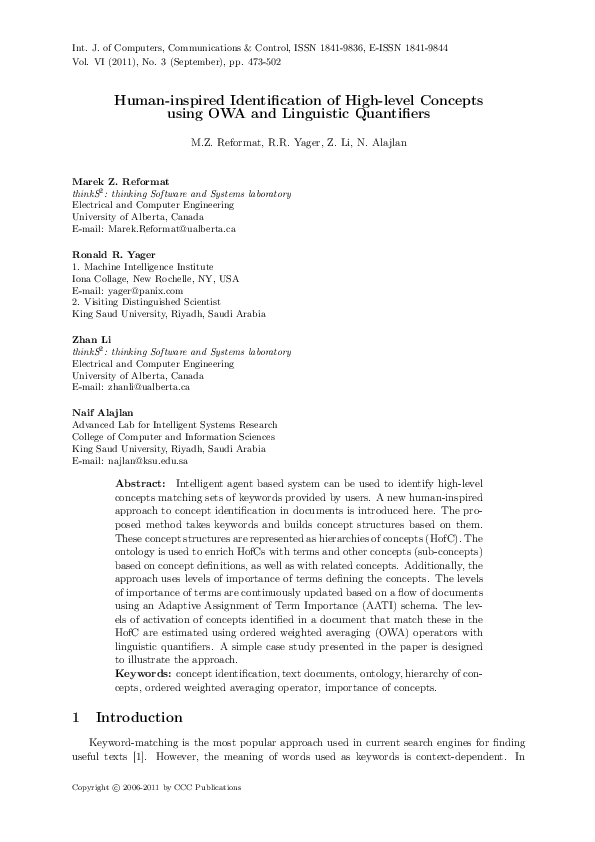 (PDF) Human-inspired Identification of High-level Concepts using OWA ...