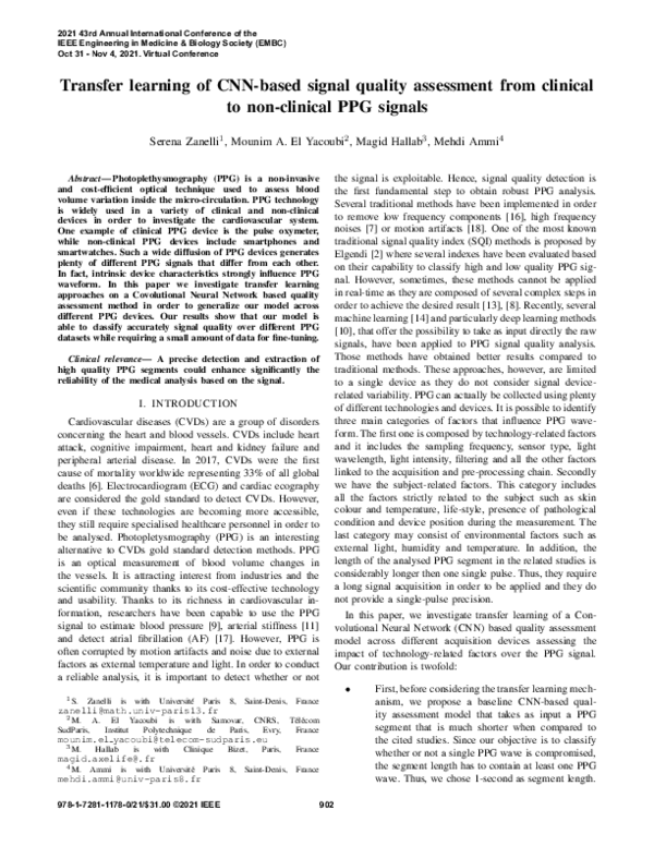 (PDF) Transfer learning of CNN-based signal quality assessment from ...