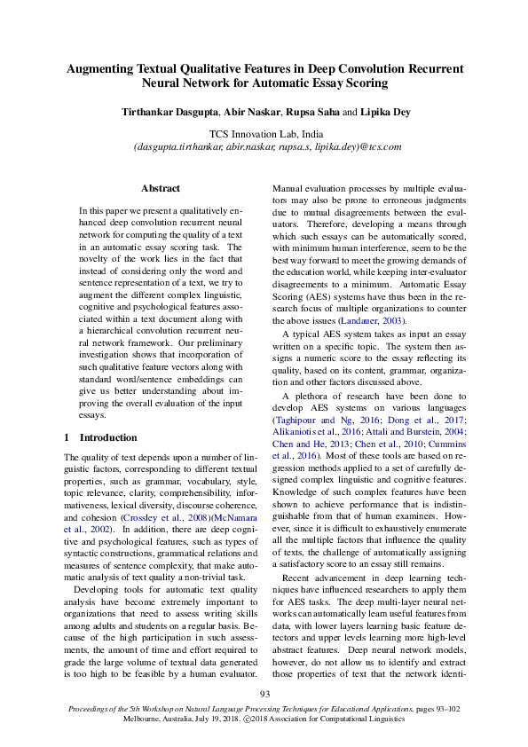 Pdf Augmenting Textual Qualitative Features In Deep Convolution Recurrent Neural Network For