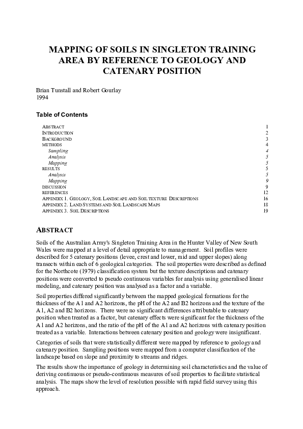(PDF) Mapping of Soils in Singleton Training Area by Reference to ...