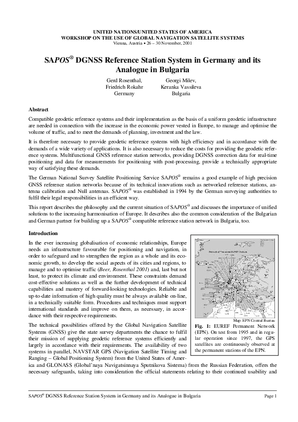 (PDF) SAPOS ® DGNSS Reference Station System in Germany and its ...