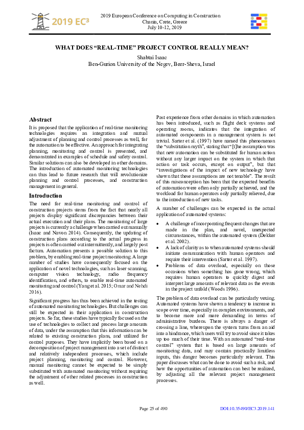 (PDF) What does "real-time" project control really mean?