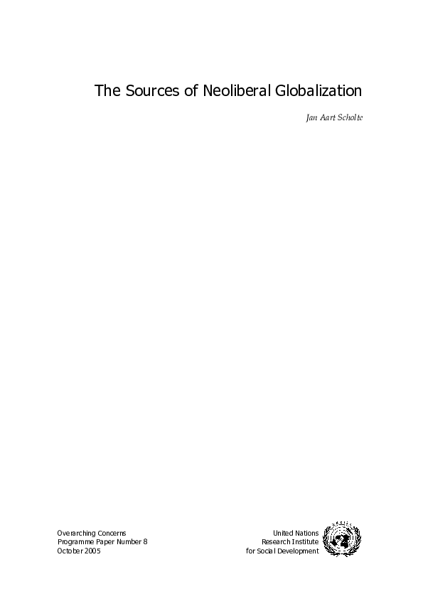 (PDF) The Sources of Neoliberal Globalization