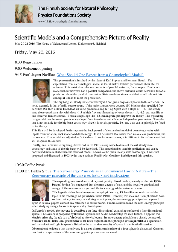 (PDF) Scientific Models and a Comprehensive Picture of Reality | Ari ...