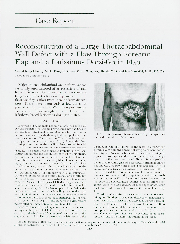 (PDF) Reconstruction of a Large Thoracoabdominal Wall Defect with a ...