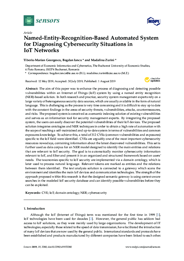 (PDF) Named-Entity-Recognition-Based Automated System for Diagnosing Cybersecurity Situations in ...