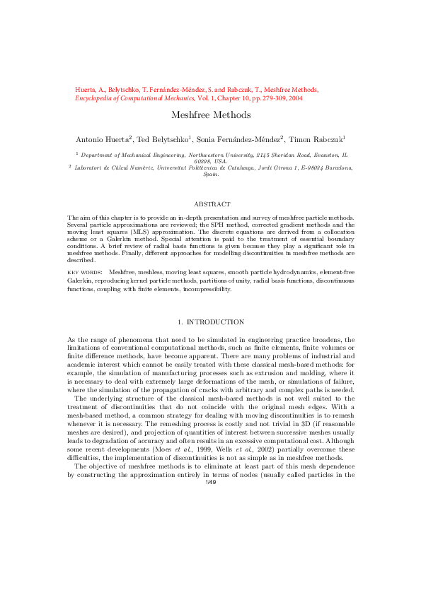 (PDF) Meshfree Methods