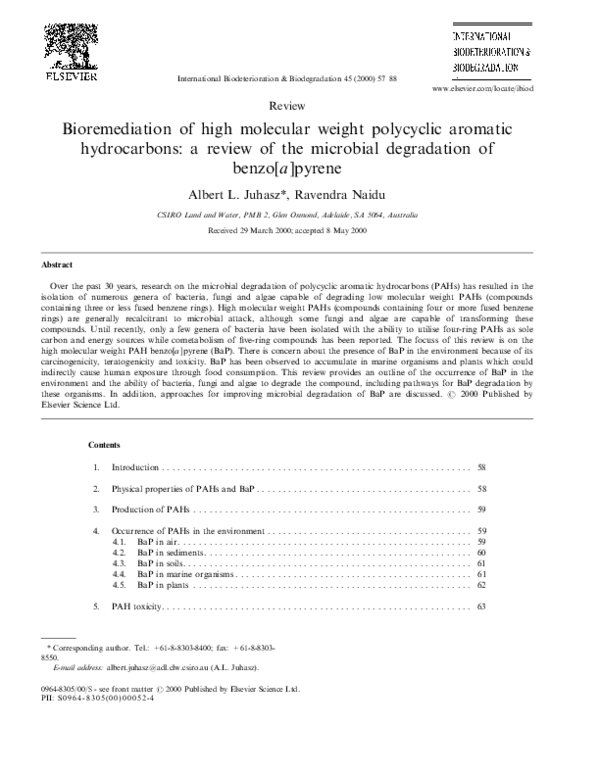 (PDF) Bioremediation of high molecular weight polycyclic aromatic hydrocarbons: a review of the ...