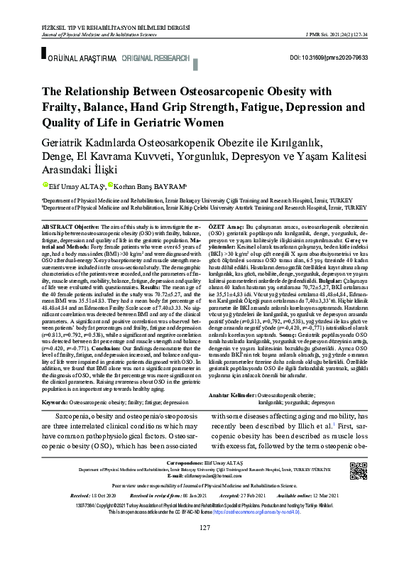 (PDF) The Relationship Between Osteosarcopenic Obesity with Frailty ...