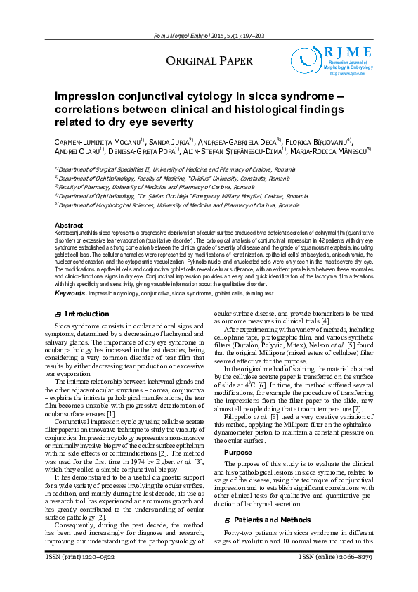 (PDF) Impression conjunctival cytology in sicca syndrome - correlations ...