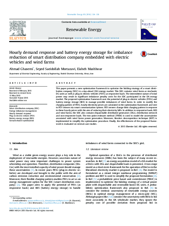 (PDF) Hourly demand response and battery energy storage for imbalance ...