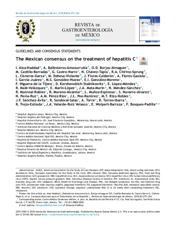 (PDF) Consenso Mexicano para el Tratamiento de la Hepatitis C