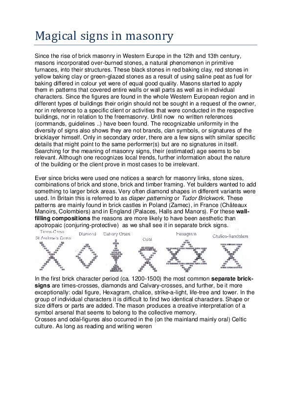 (PDF) Magical Signs in Masonry