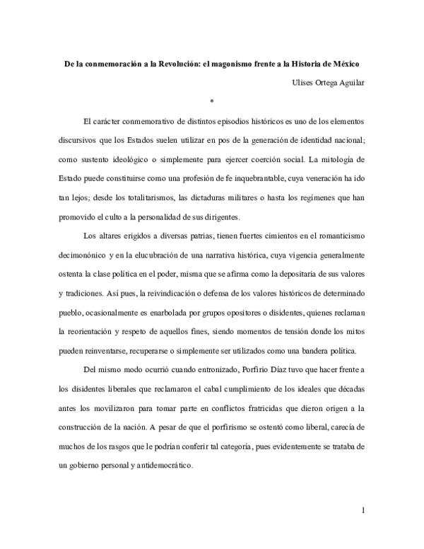 (PDF) De la conmemoración a la Revolución: el magonismo frente a la ...
