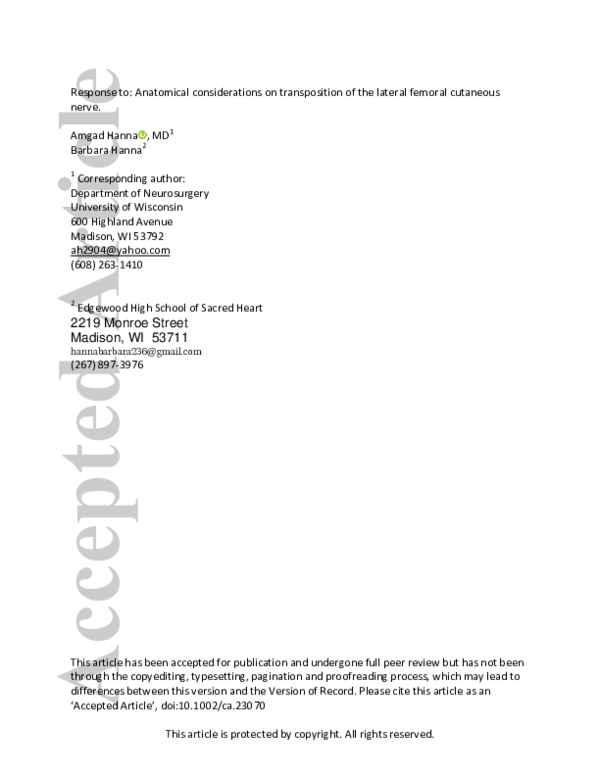 (PDF) Response To: Anatomical considerations on transposition of the ...