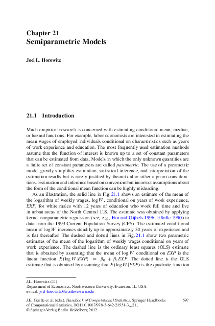 (PDF) Semiparametric Models
