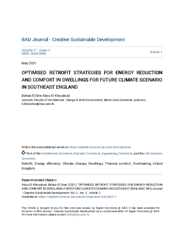 (PDF) Optimised Retrofit Strategies for Energy Reduction and Comfort in ...