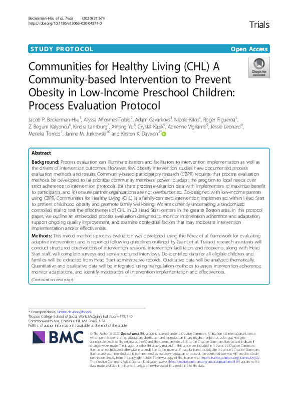 (PDF) Communities for Healthy Living (CHL) A Community-based Intervention to Prevent Obesity in ...
